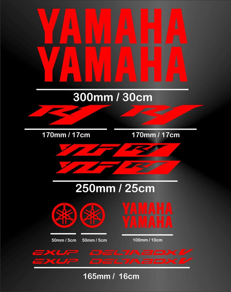 Yamaha R1 Motorcycle Sticker Kit - Trackbike Racebike - Etsy