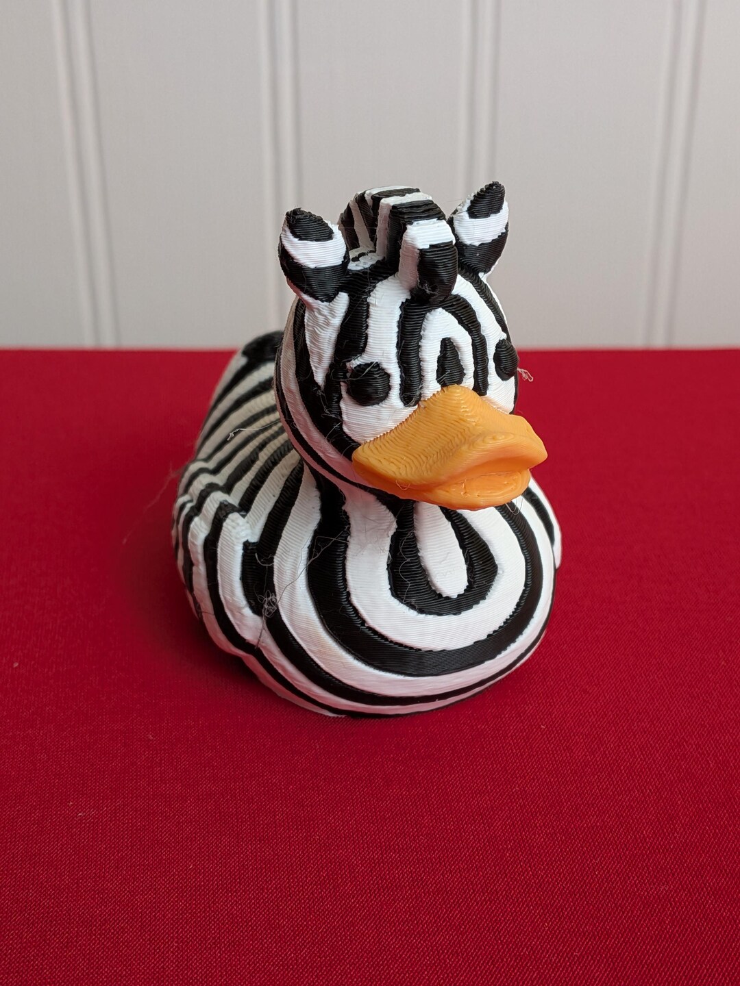 Zebra Duck | 3D Printed Animal Figurine | Black and White Stripe ...