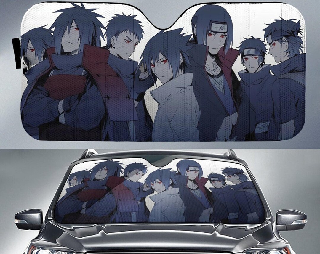 Vintage Uchiha Clan Car Sun Shade, Fan Anime Car Accessoriesr, Car ...