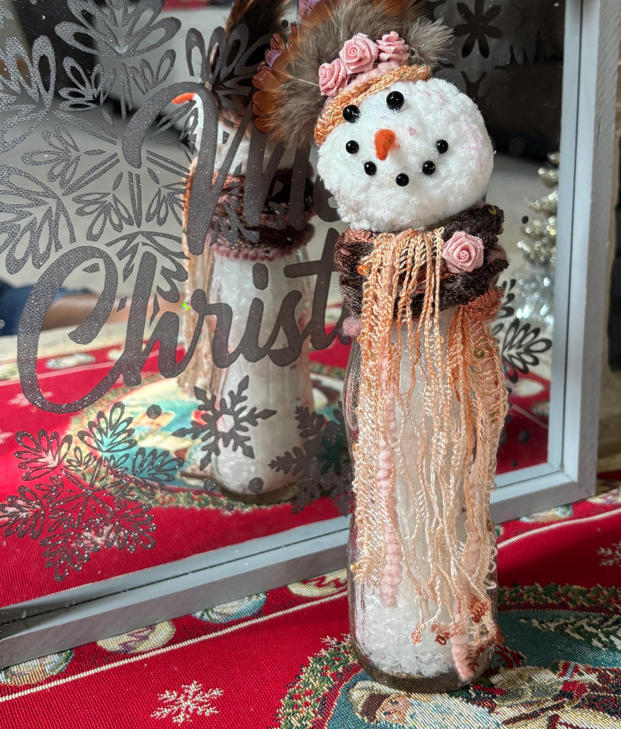 Vintage BIRELEYS Soda Bottle Upcycled Snow Lady - Etsy