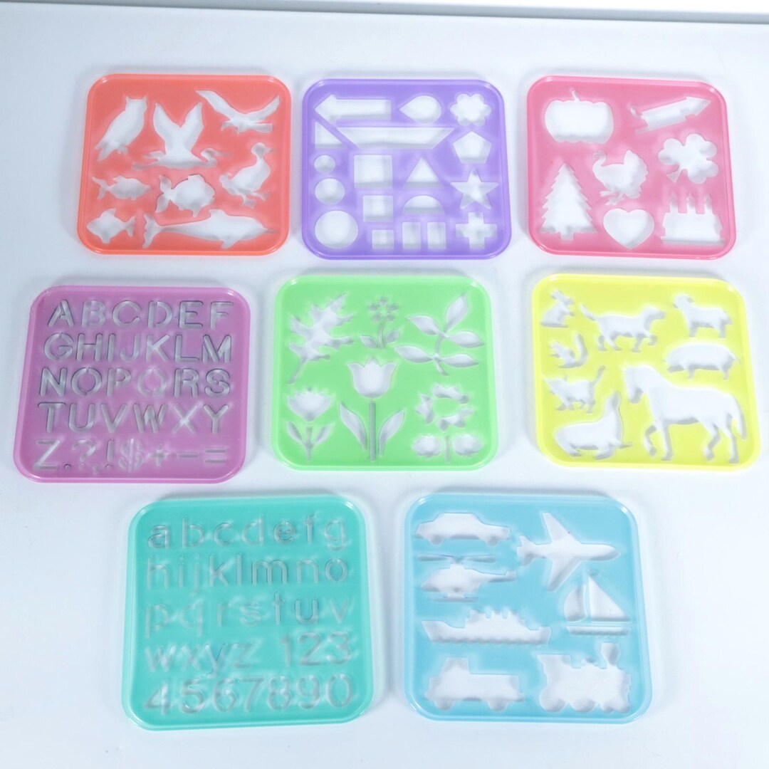 Vintage Tupperware Tuppertoys 8 Stencils 1987 - Etsy