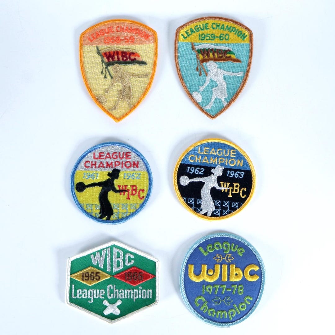 WIBC Women's Bowling League Champion Patches Lot of 6 Vintage 50s 60s ...