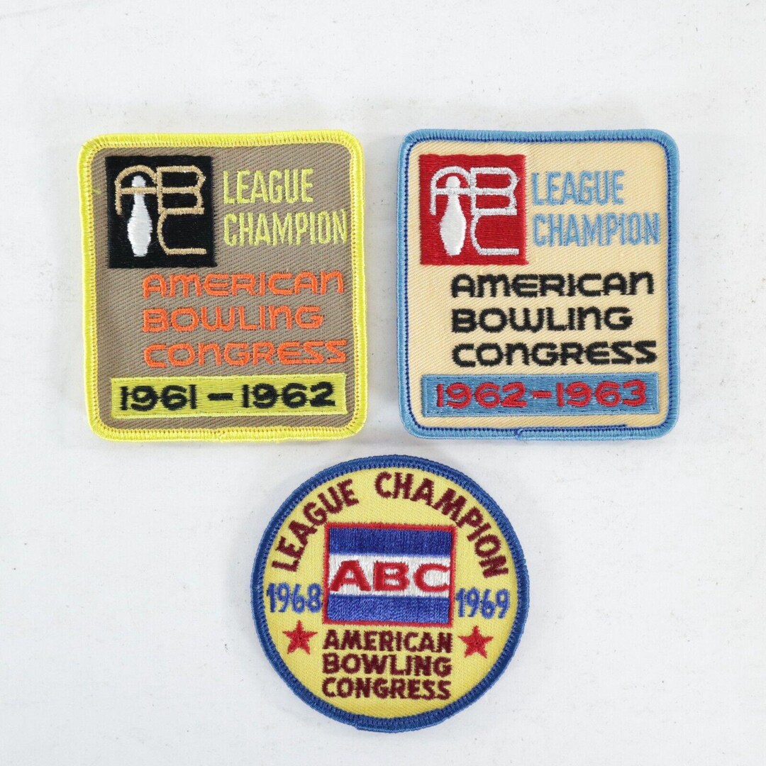 VTG 60s Lot 3 ABC American Bowling Congress League Champion Patches ...