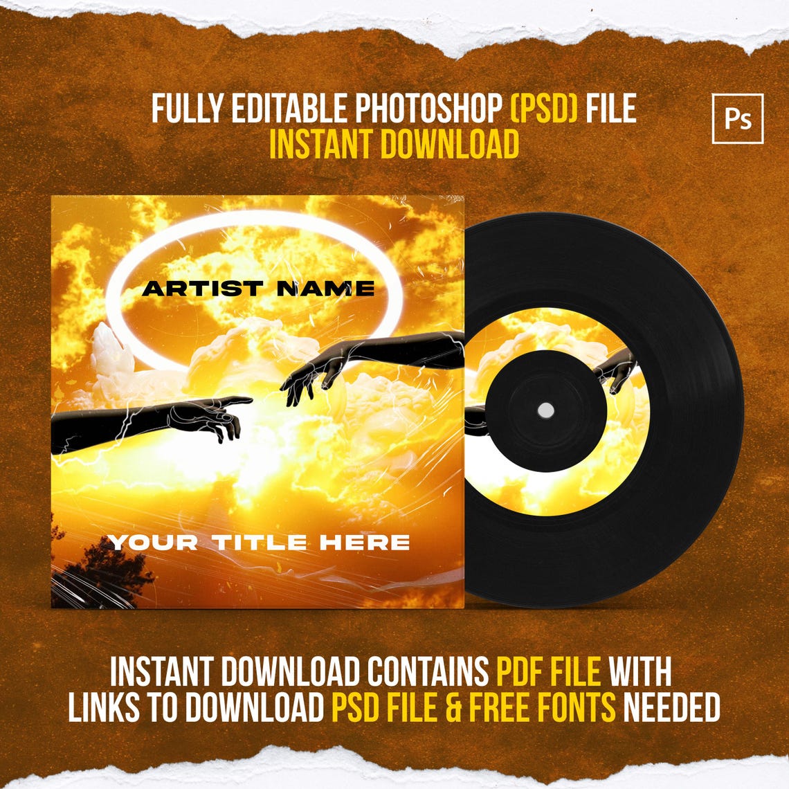Editable Song Cover Template, Photoshop Template, DIY Flyer, Music ...