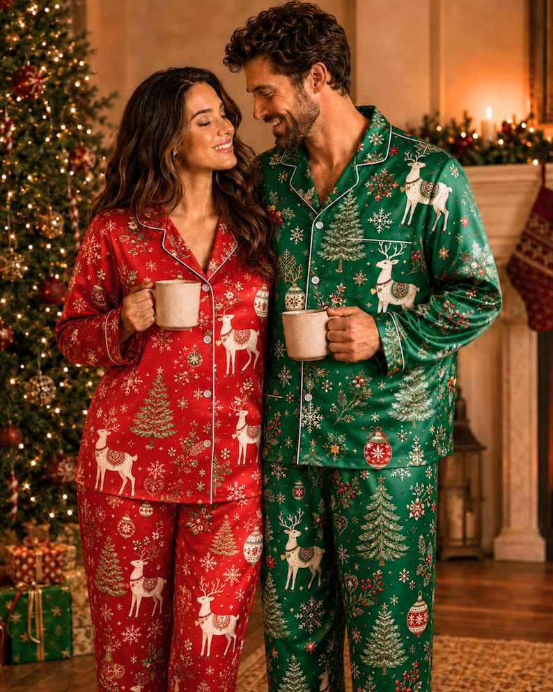 Nordic Christmas Pajamas, Scandinavian Christmas Pjs, Matching Family ...