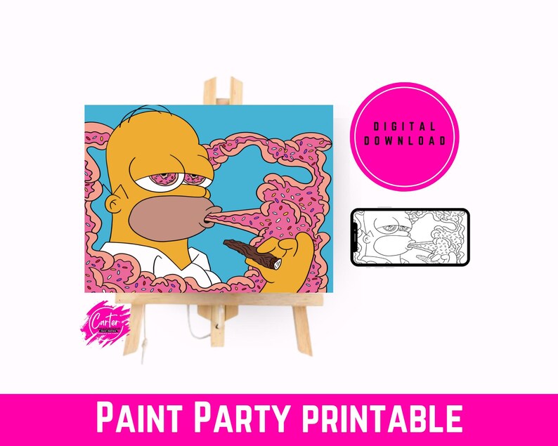 Digital Download Printable Coloring Page Smoking Cartoon Puff & Paint ...