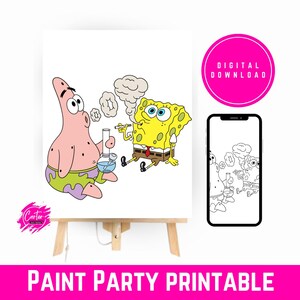 Digital Download Printable Coloring Page Smoking Cartoon Puff & Paint ...