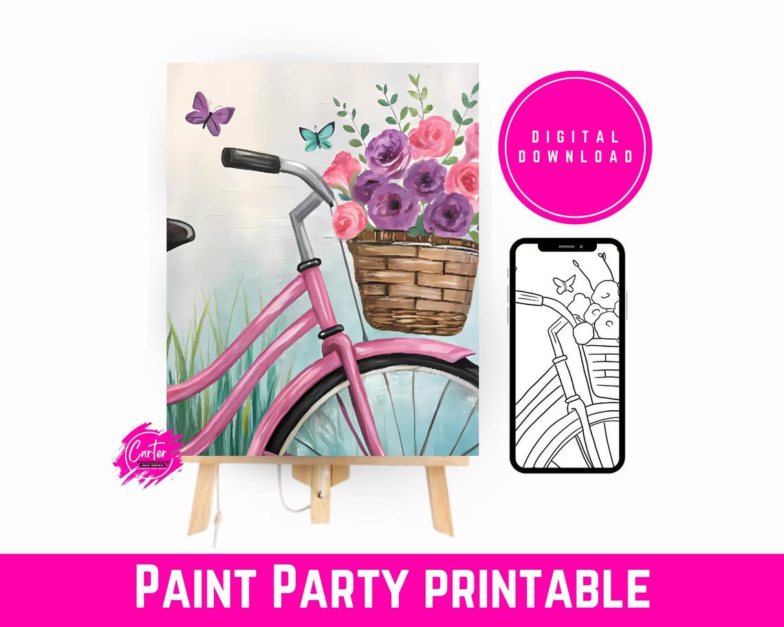 Spring Paint Party Printables | Digital Download | DIY Canvas | Pre ...