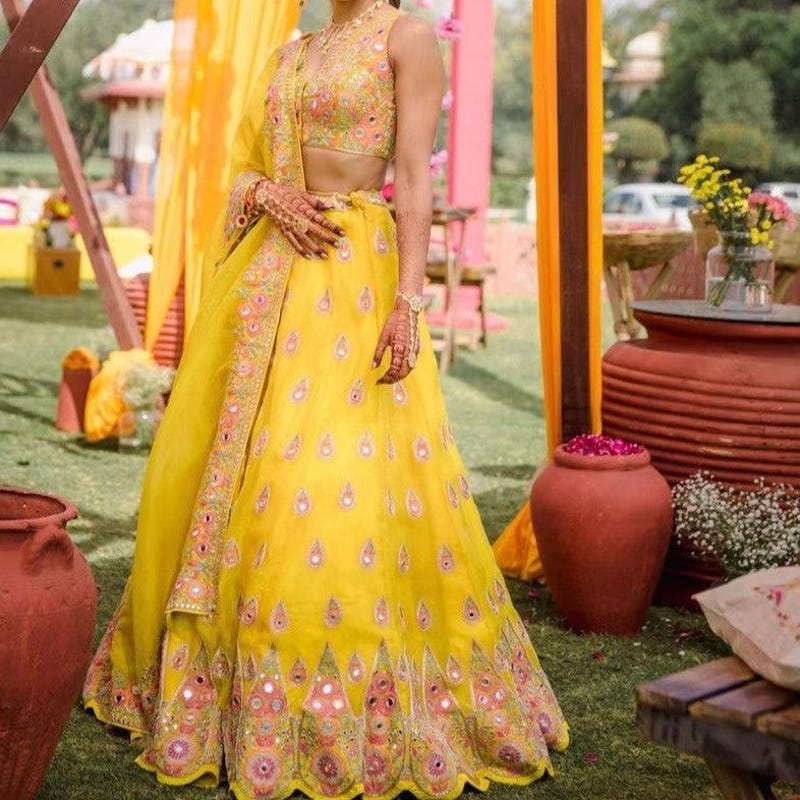 Yellow Haldi Guest Outfit - Etsy