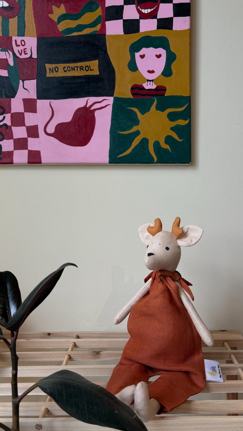 Personalized Keepsake Plush Toy, Custom Deer Doll, Baby Name Embroidery ...