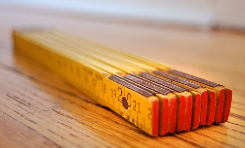 Vintage Yellow Wood Folding Ruler Carpenter Rustic Ruler - Etsy