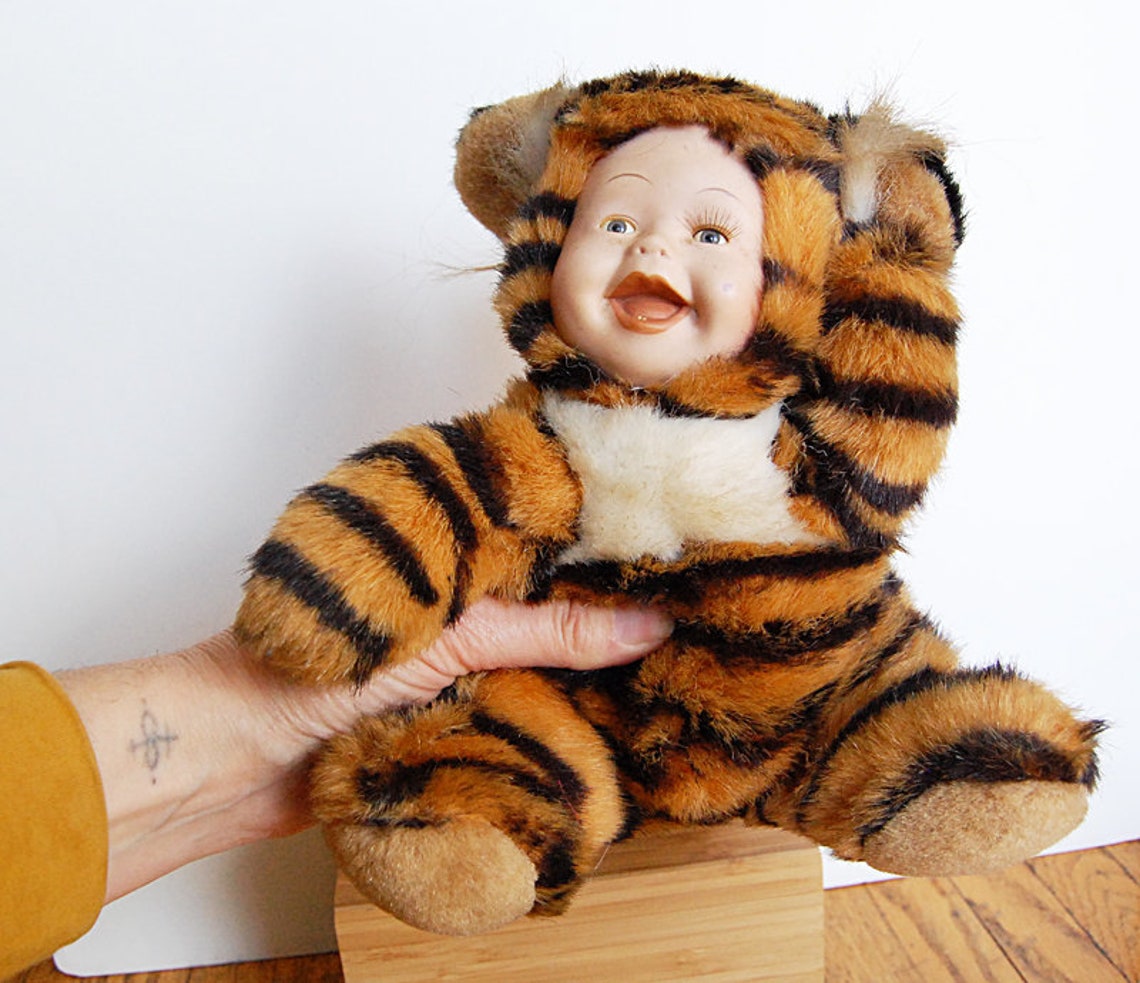 Vintage Rubber Face Tiger Plushy Stuffed Animal Baby Collectible - Etsy