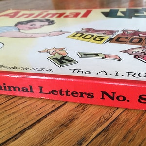 Vintage Animal Letters Kit Toy Animal Words Child Education Play ...