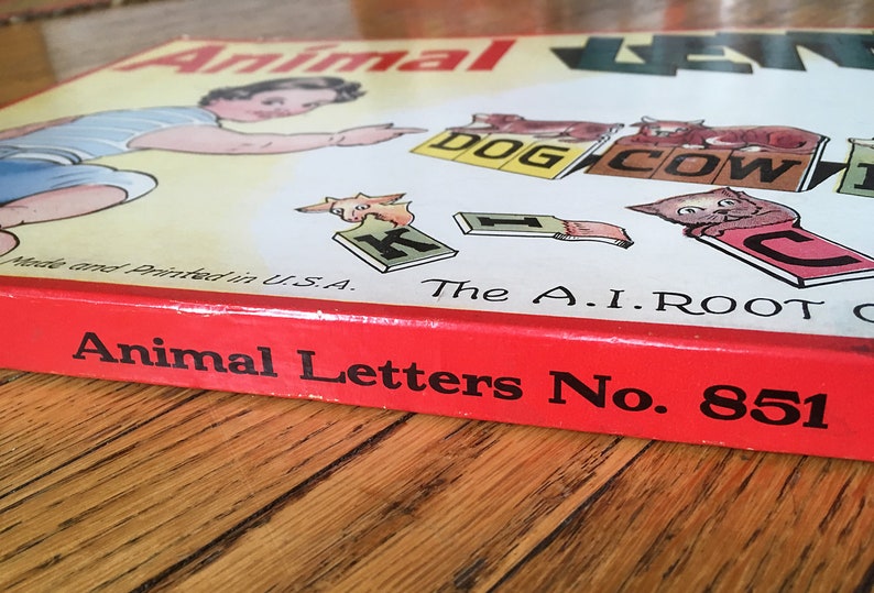 Vintage Animal Letters Kit Toy Animal Words Child Education Play ...