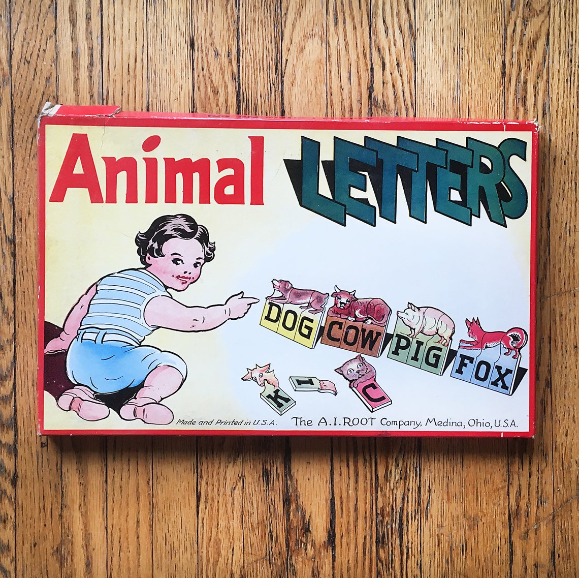 Vintage Animal Letters Kit Toy Animal Words Child Education - Etsy