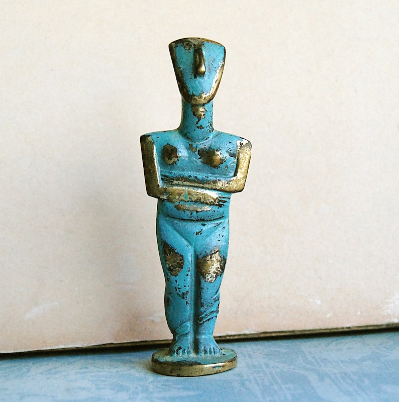 Vintage Goddess Figure Ancient Greek Female Primitive Brass | Etsy