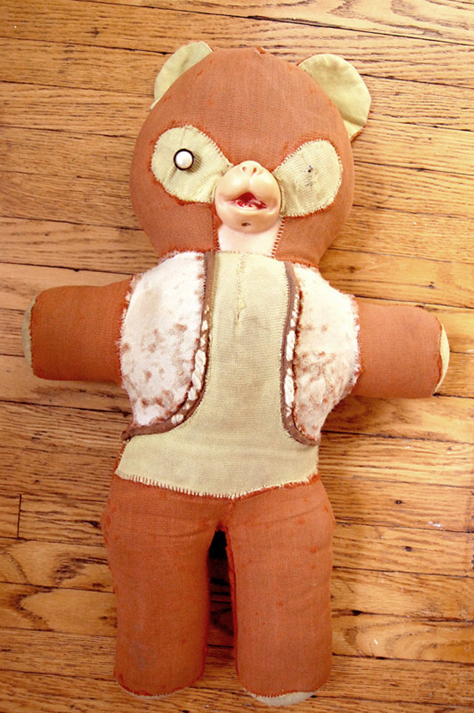 Vintage Stuffed Bear Toy With Rubber Face Snout Nose Animal Plush Toy ...