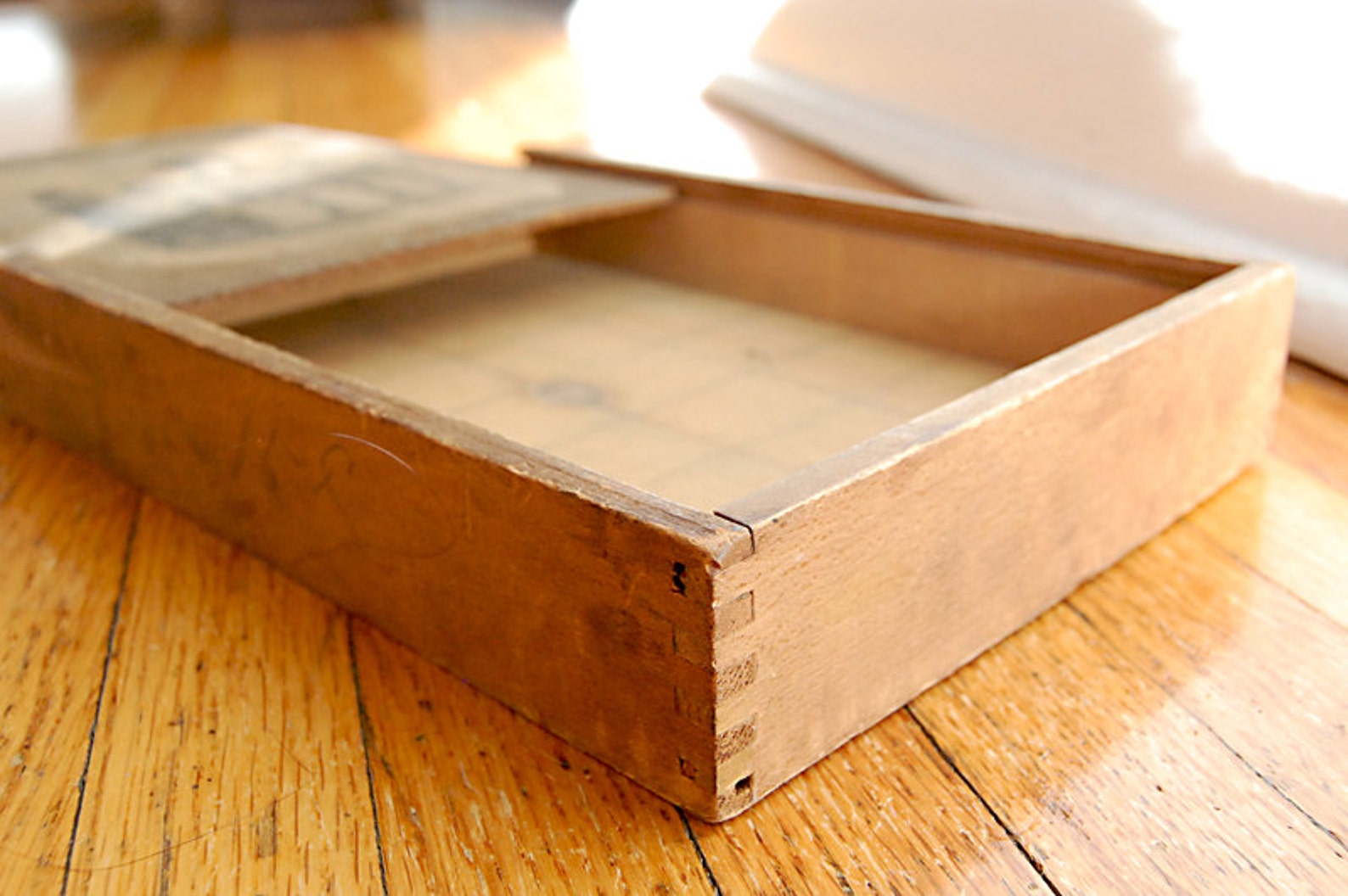 Vintage Rustic Wood Box Handmade With Primitive Architecture Building ...