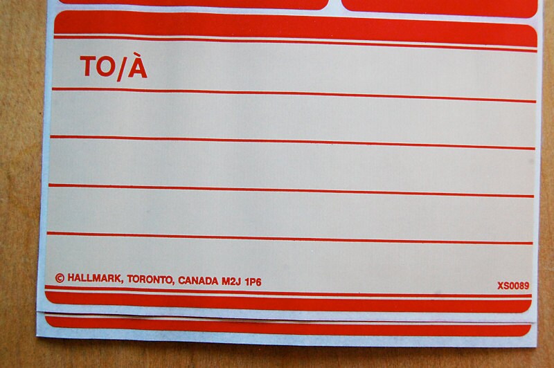 Vintage Red Mailing Labels with Fragile Stickers by Hallmark of Canada ...