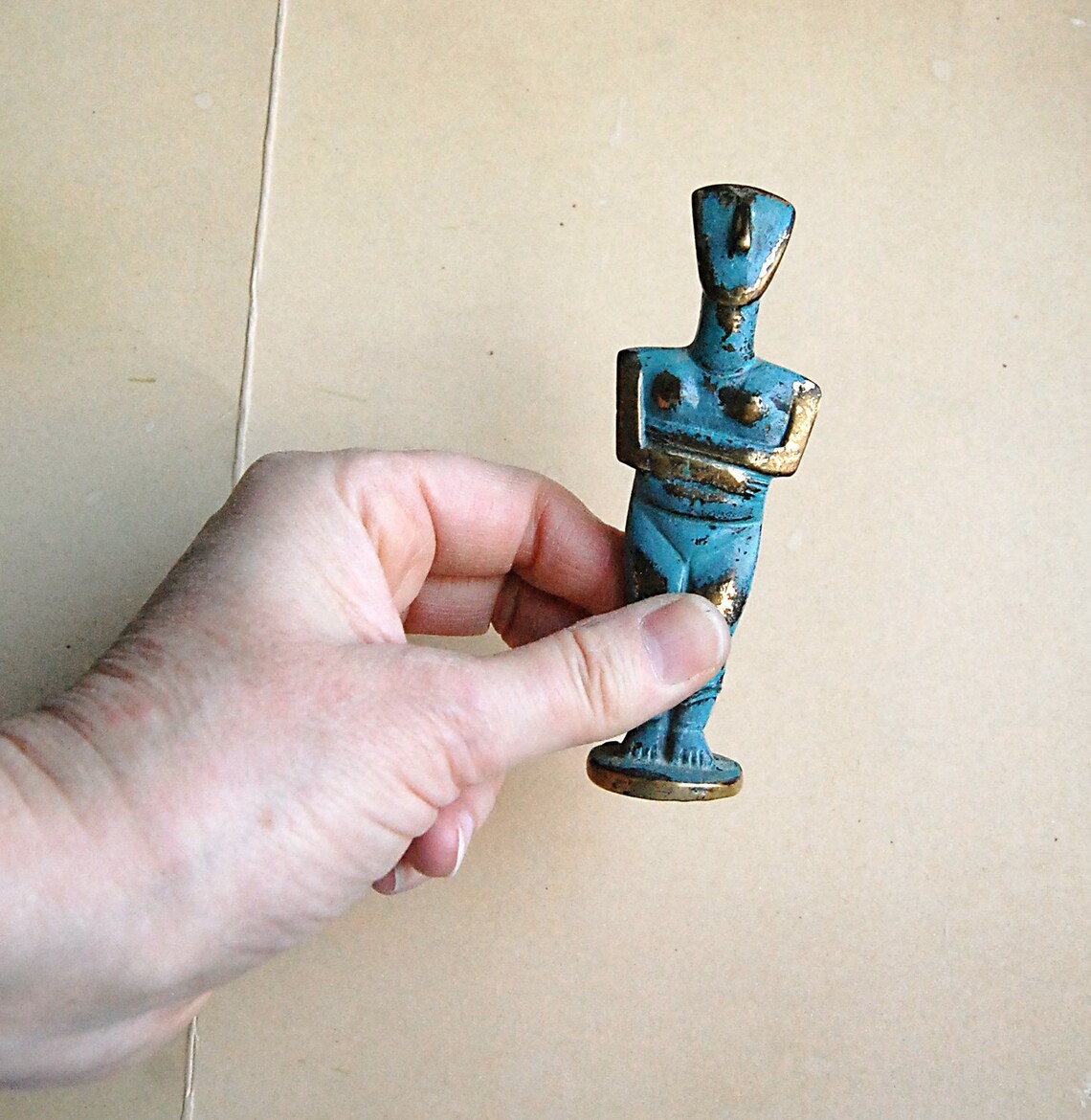 Vintage Goddess Figure Ancient Greek Female Primitive Brass Art ...