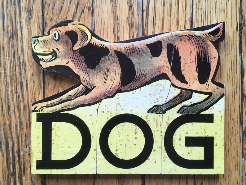 Vintage Animal Letters Kit Toy Animal Words Child Education - Etsy