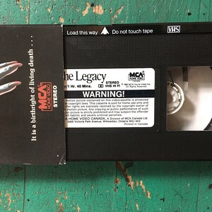 Vintage VHS Cult Horror Film the Legacy 1978 1970s Movie Supernatural ...
