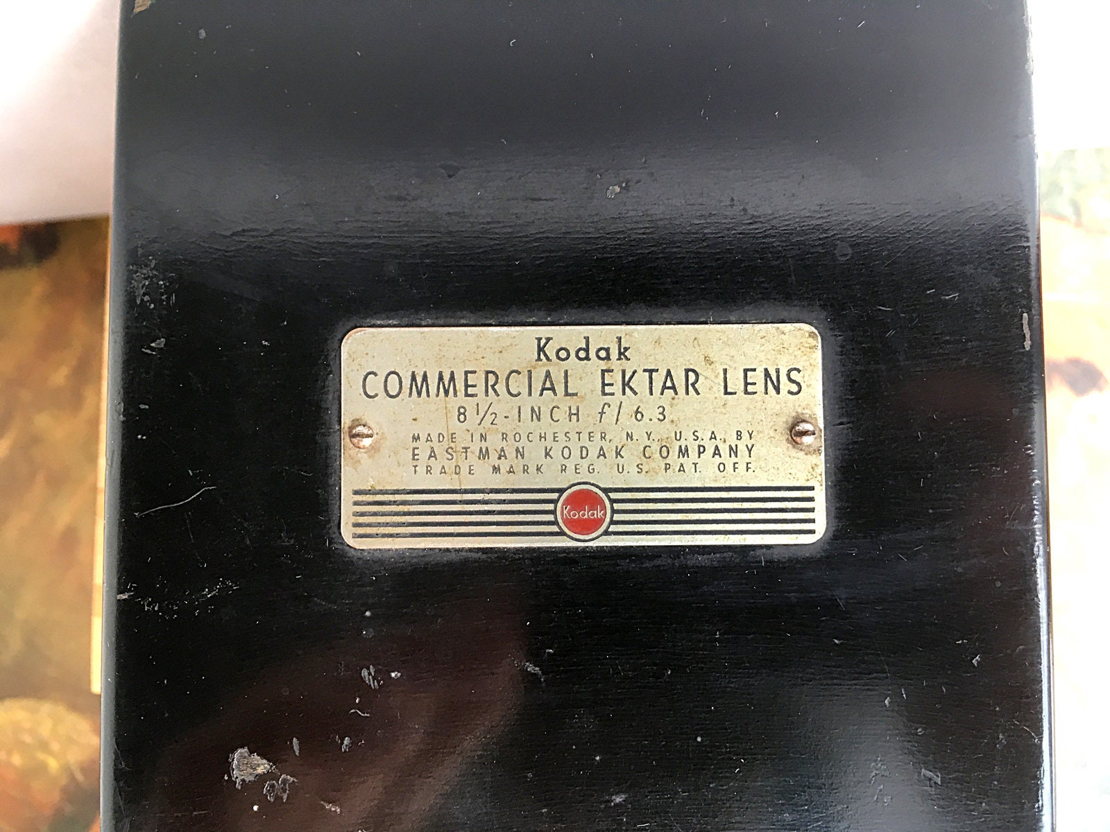 Vintage Box Kodak Ektar Lens Wood Box Black 1940s Rustic Office ...