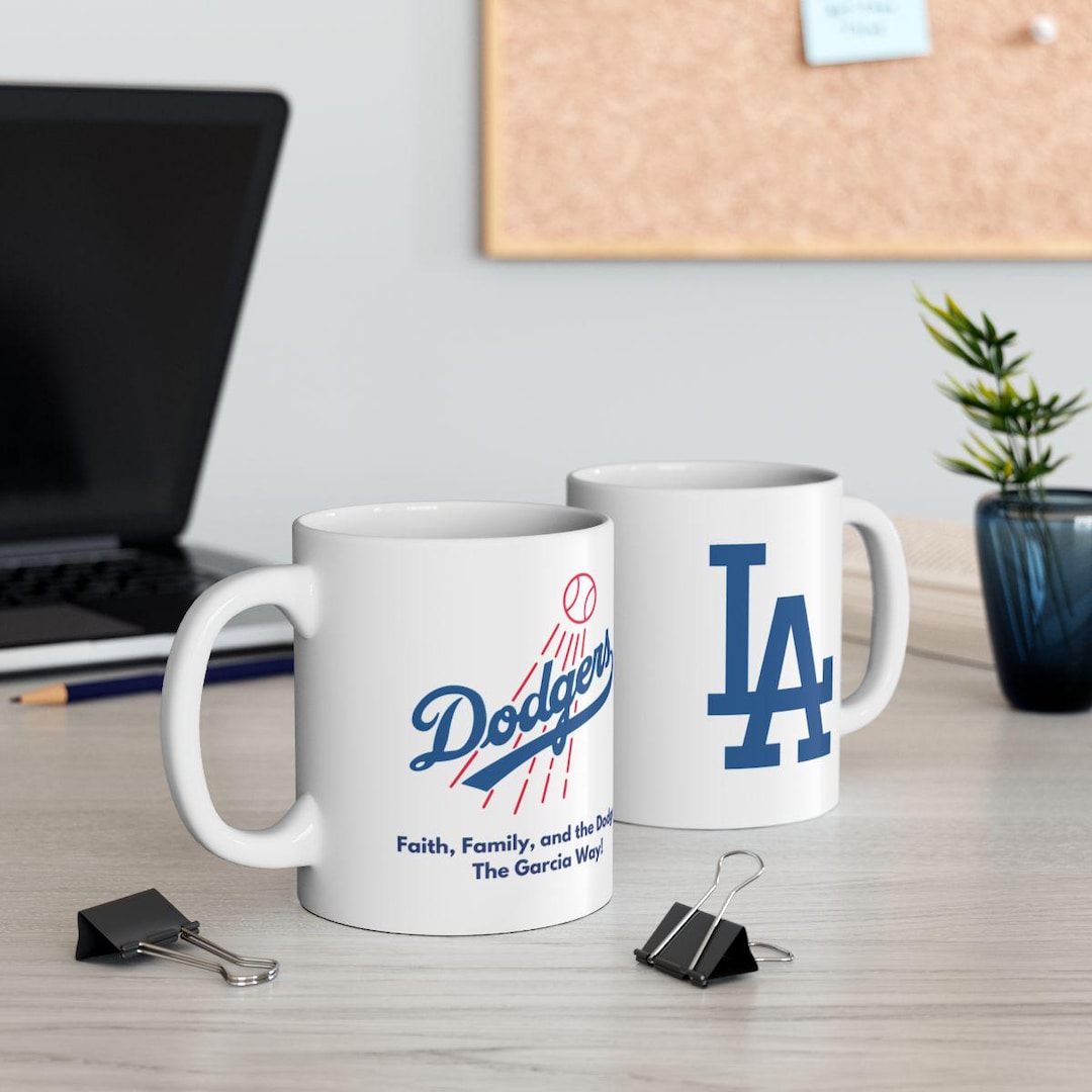 Faith, Family, and the Dodgers Custom Name Ceramic Mug - Personalized ...