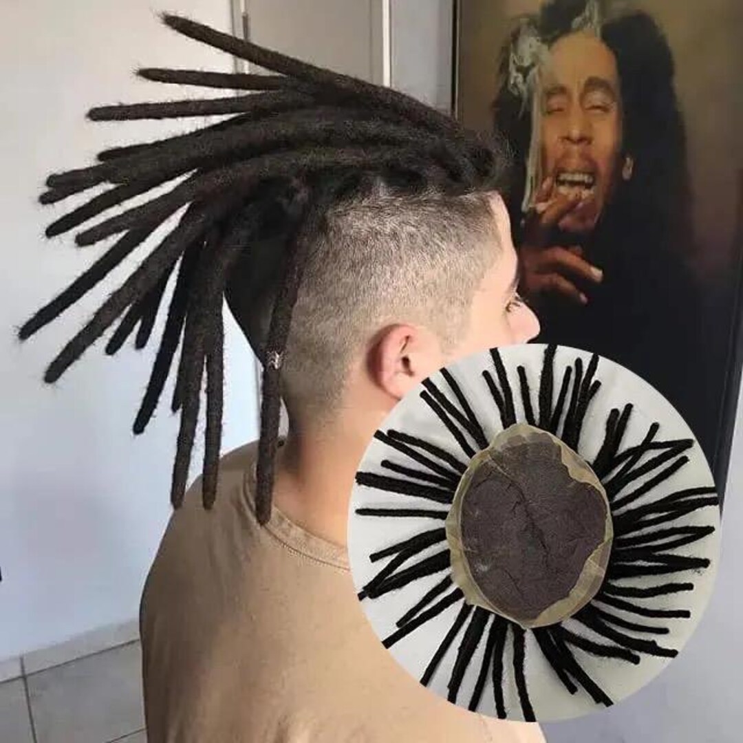 10 Dreadlocks Toupee for Men Indian Virgin Human Hair Replacement Multi ...