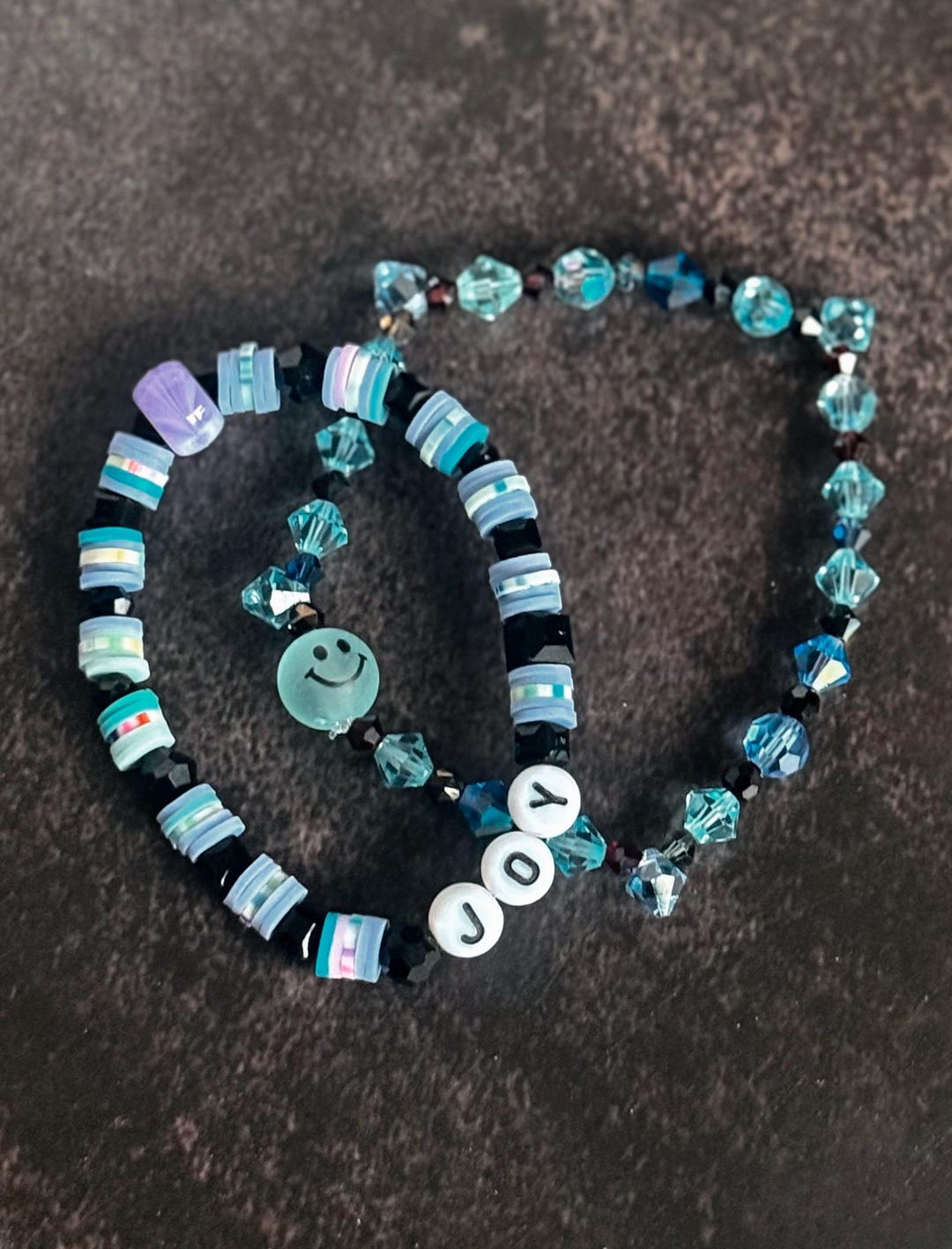JOY | Blue | Black Crystal Vibe Bracelet Stack – Positive Vibes Jewelry ...