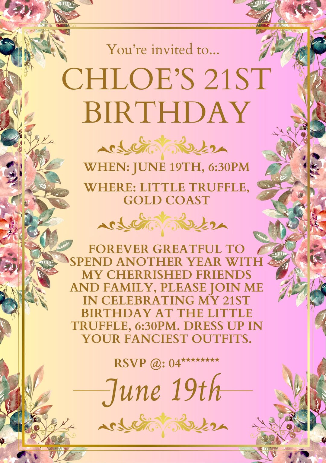 Formal Birthday Invitation - Etsy