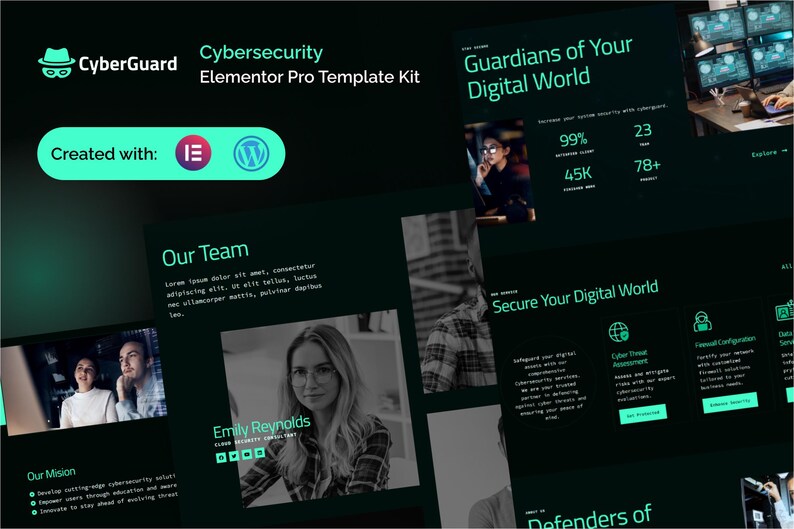 Cyber Guard Elementor Pro Template Kit Cyber Security Wordpress Website ...