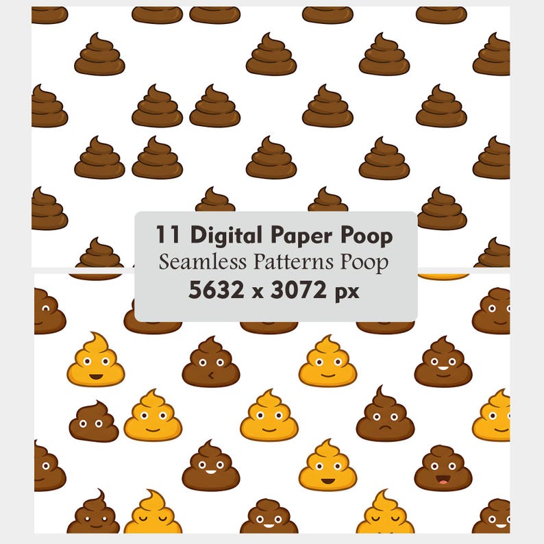 Poop Background, Digital Paper Poop, Seamless Patterns Poop - Etsy