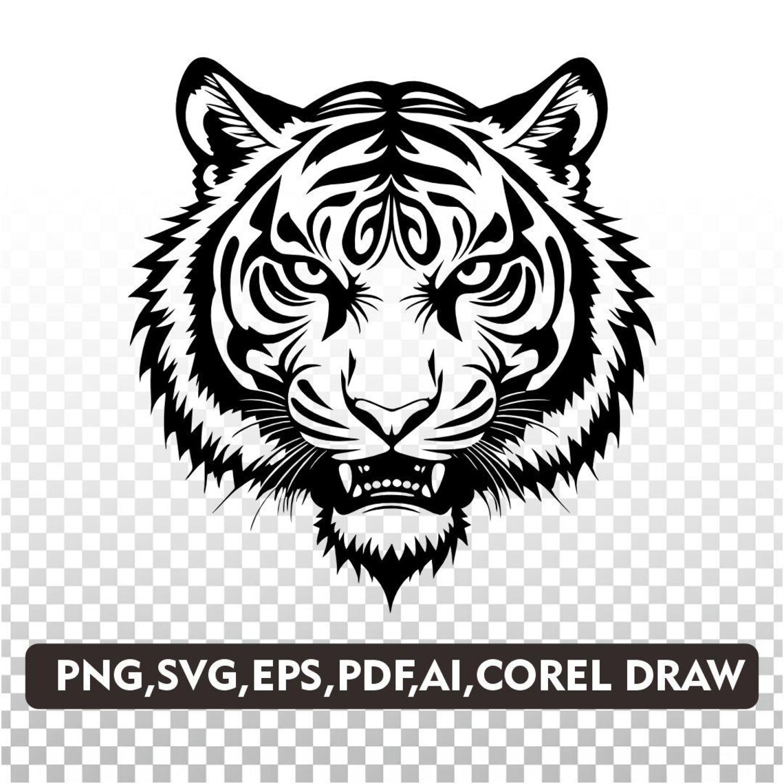 Tiger Head Svg, Tiger Svg, Tiger Shirt, Tiger Head Silhouette - Etsy