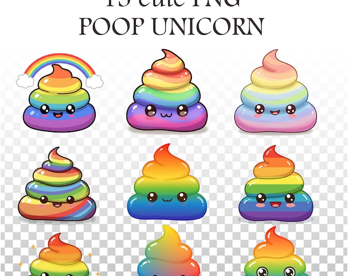Emoji - Rainbow Poop - Unicorn Poop - Ceramic Poop - Rainbow Emoji ...