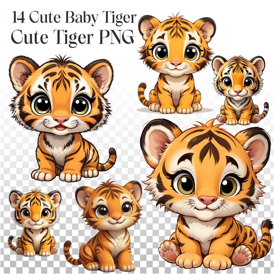 Cute Baby Tiger, Tiger PNG, 14 Tiger Png, Sublimasi T-shirt, Tiger ...