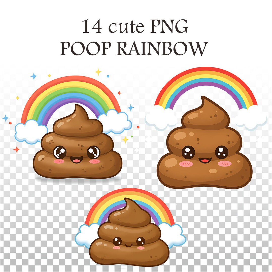 Rainbow Poop Cute, Poop Background, Poop Cute Rainbow, Poop Icon Png - Etsy