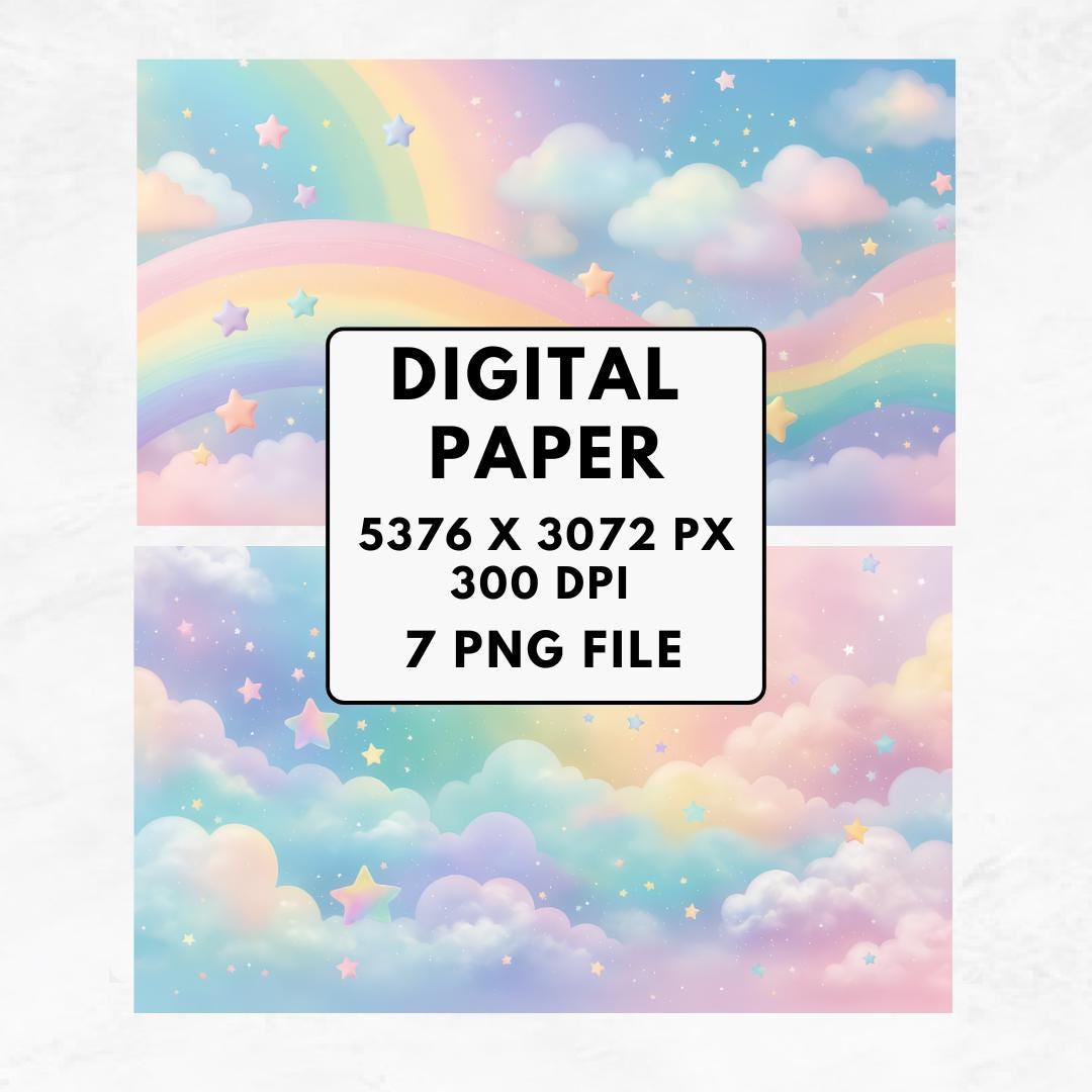 Unicorn Background,magic Unicorn Rainbow Digital Paper - Etsy