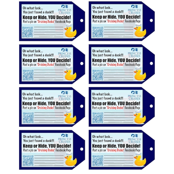 Princess Cruise Duck Labels - Etsy