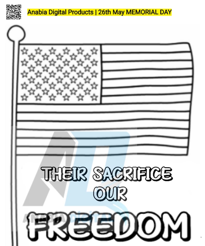 Memorial Day Coloring Page, Memorial Day Coloring Book, Memorial Day ...