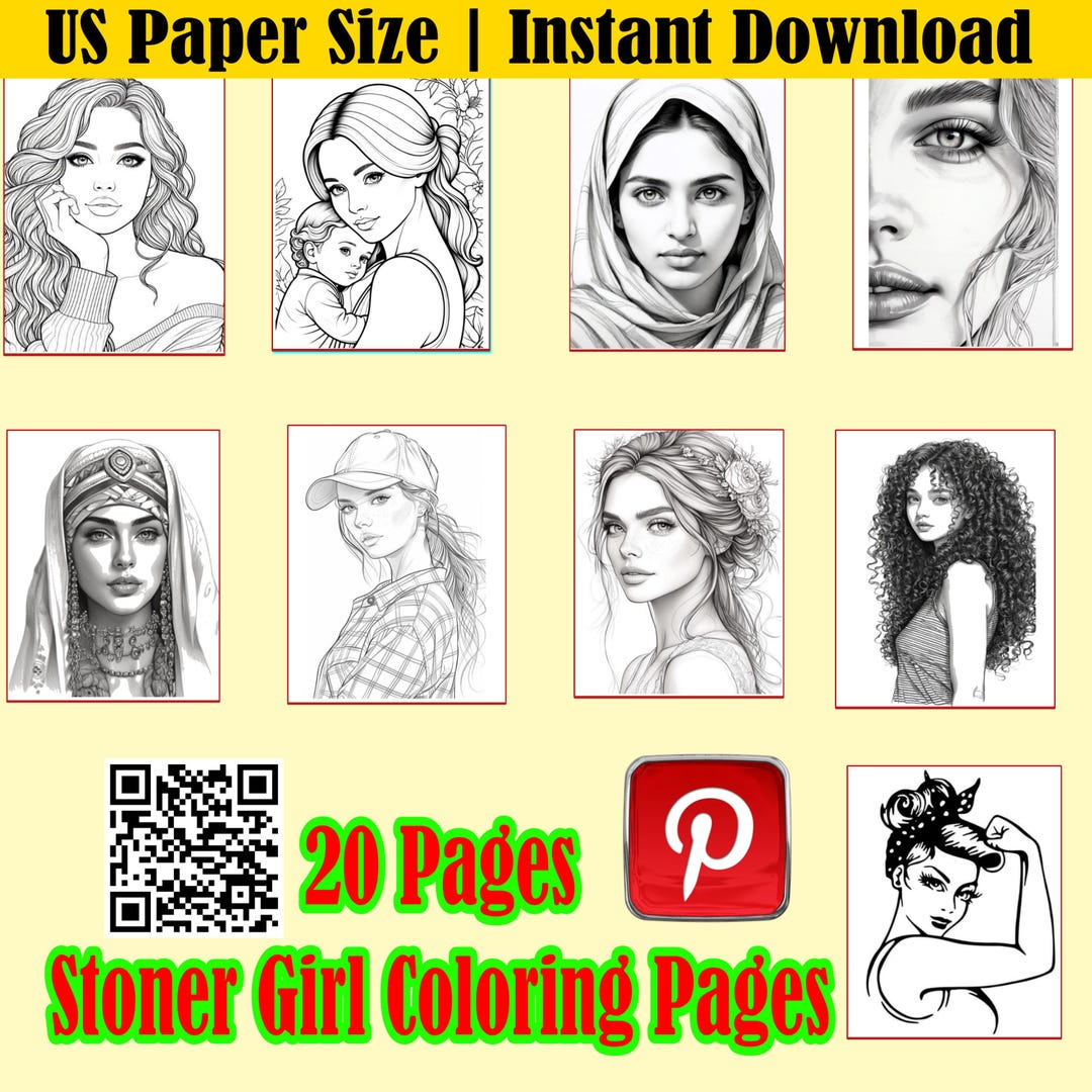 Chill Stoner Girl Coloring Book | Cute Chibi 420 Coloring Pages for ...