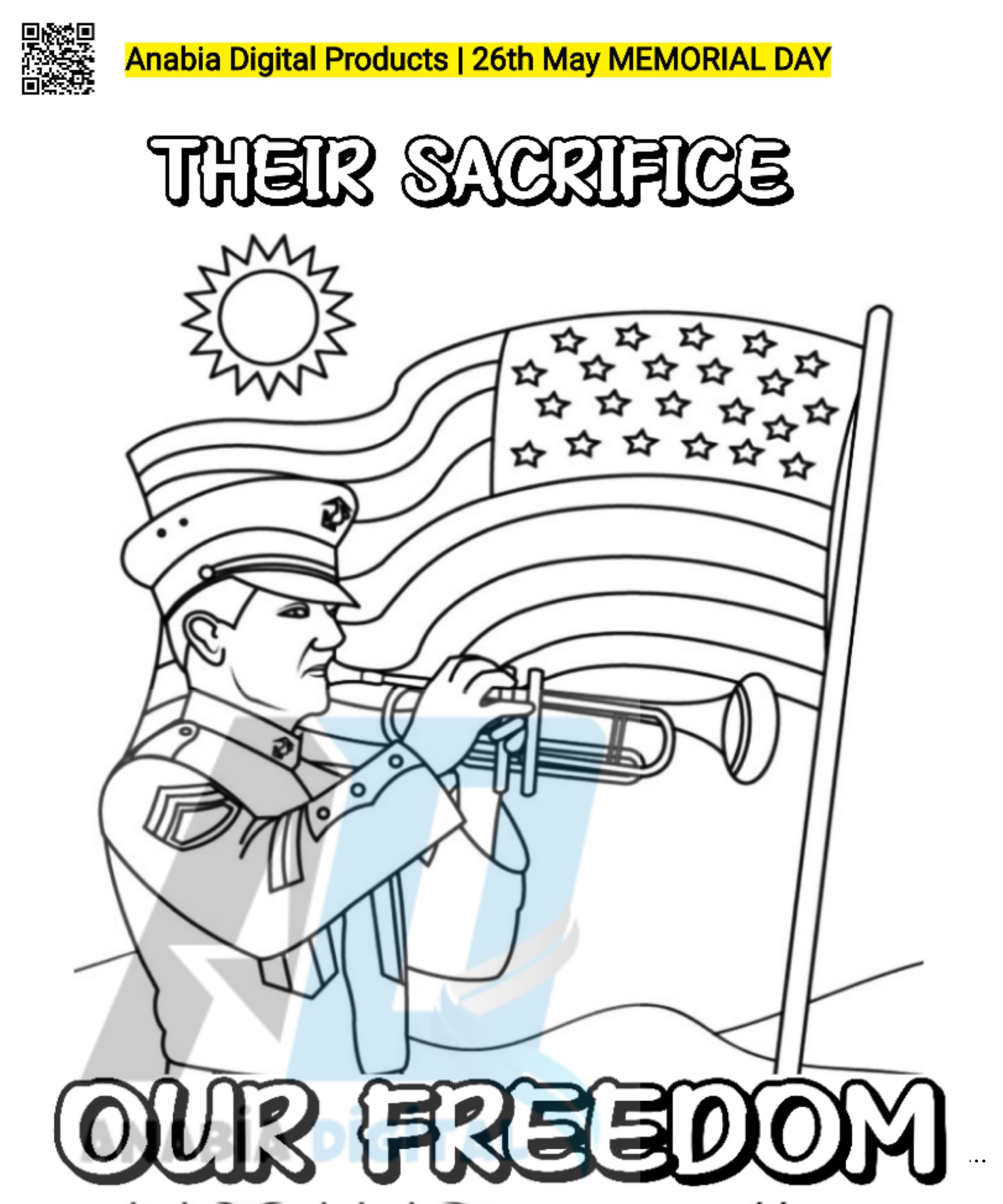 Memorial Day Coloring Page, Memorial Day Coloring Book, Memorial Day ...