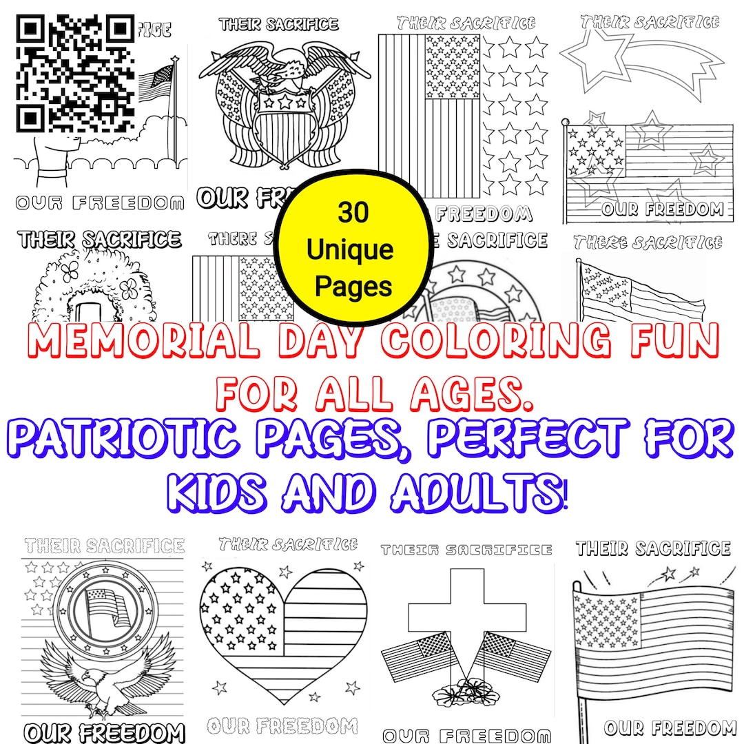 Memorial Day Coloring Page, Memorial Day Coloring Book, Memorial Day ...