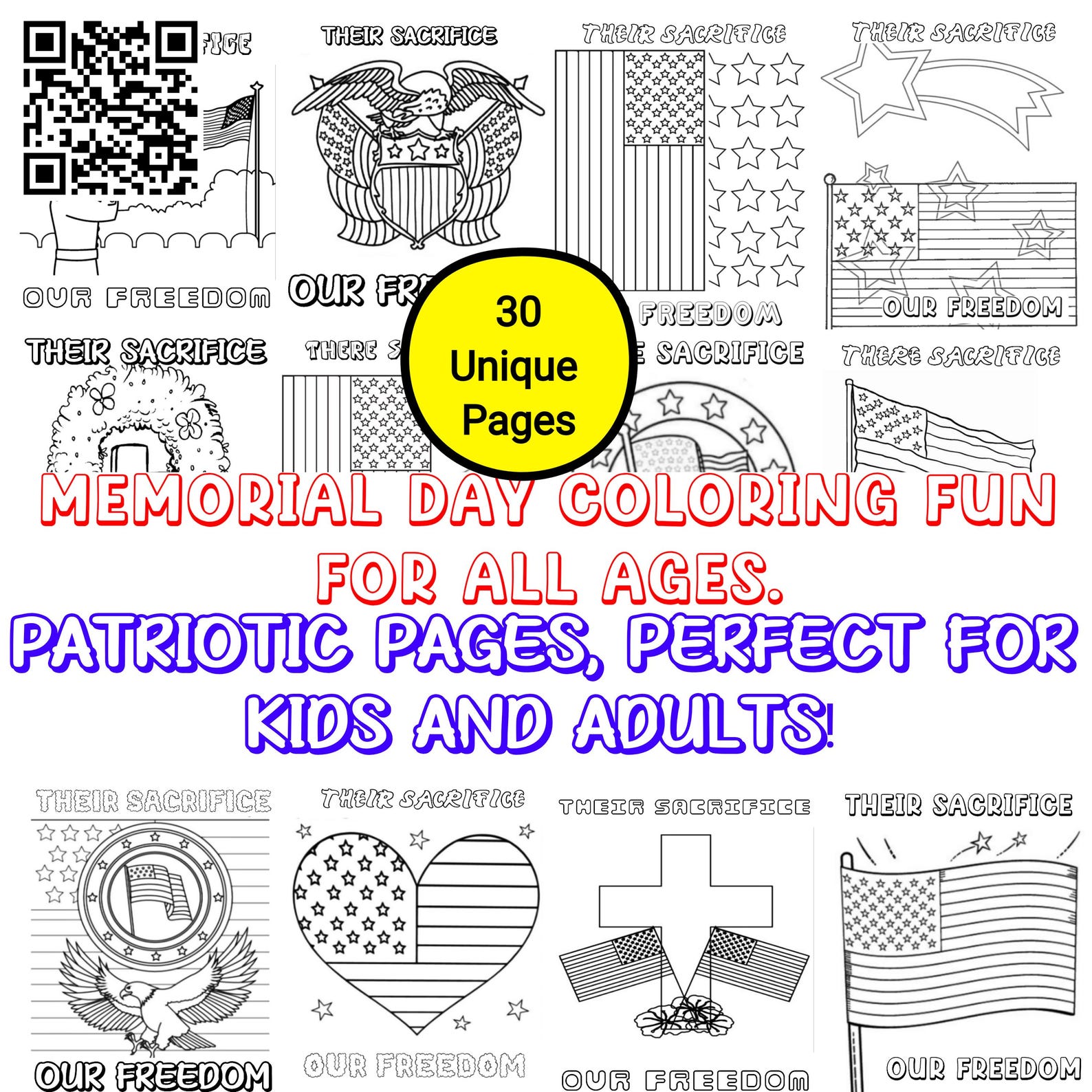 Memorial Day Coloring Page, Memorial Day Coloring Book, Memorial Day ...