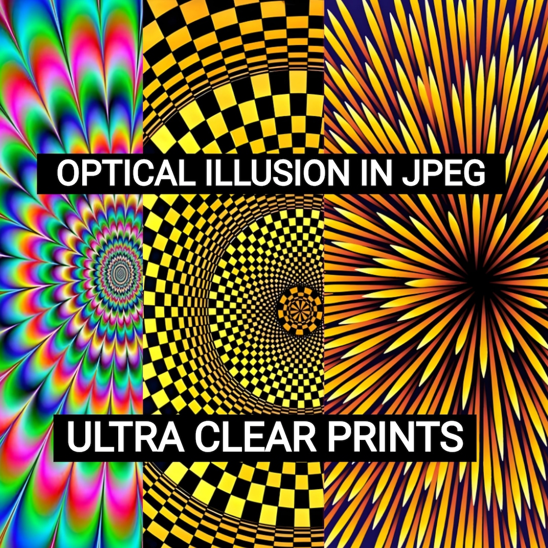 Trippy Optical Illusion Art Prints: 3D Visual Designs (JPEG Digital ...