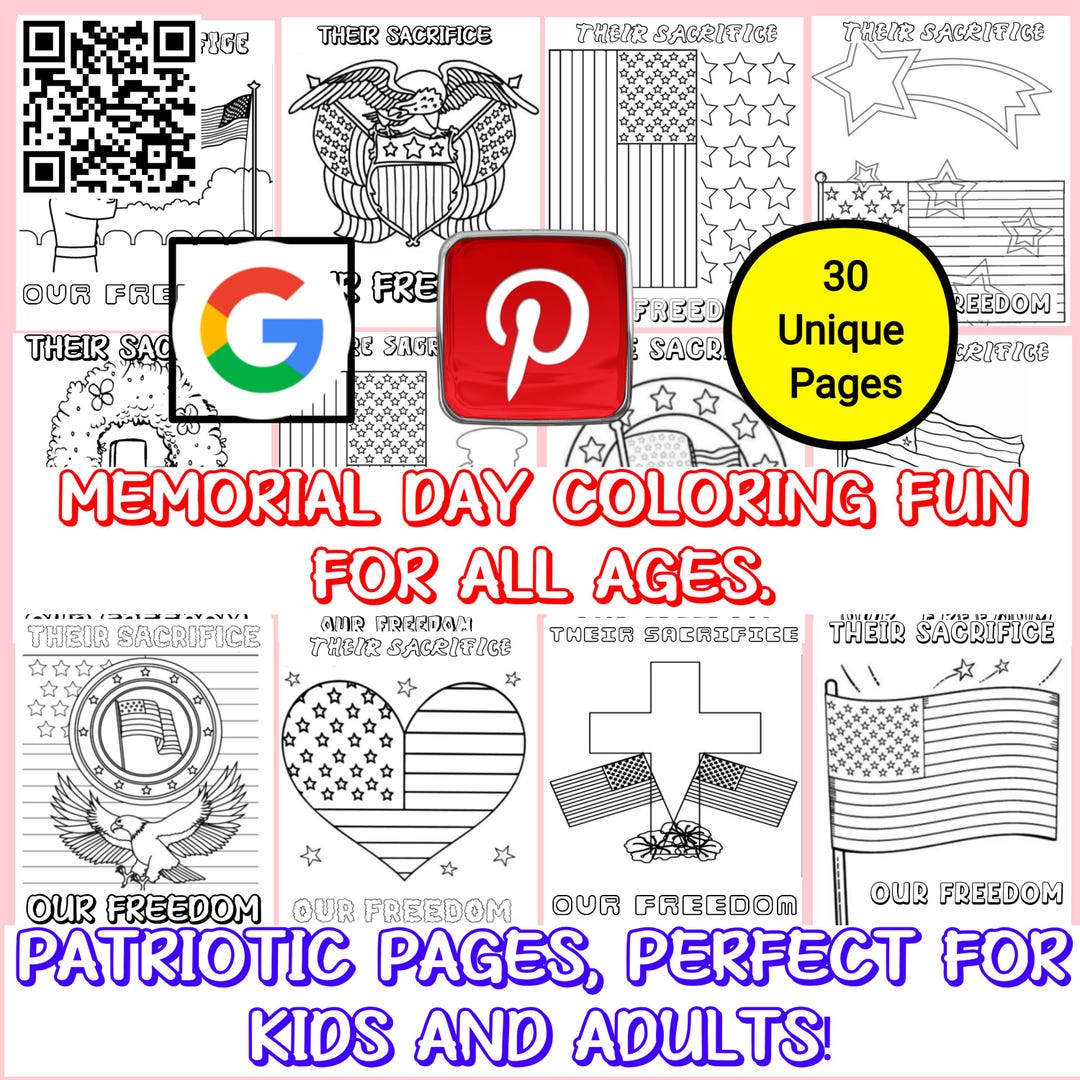 Reflective Memorial Day Coloring Experience: 30 Pages Dedicated to Our ...