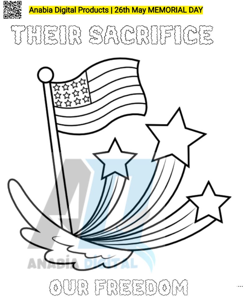 Memorial Day Coloring Page, Memorial Day Coloring Book, Memorial Day ...