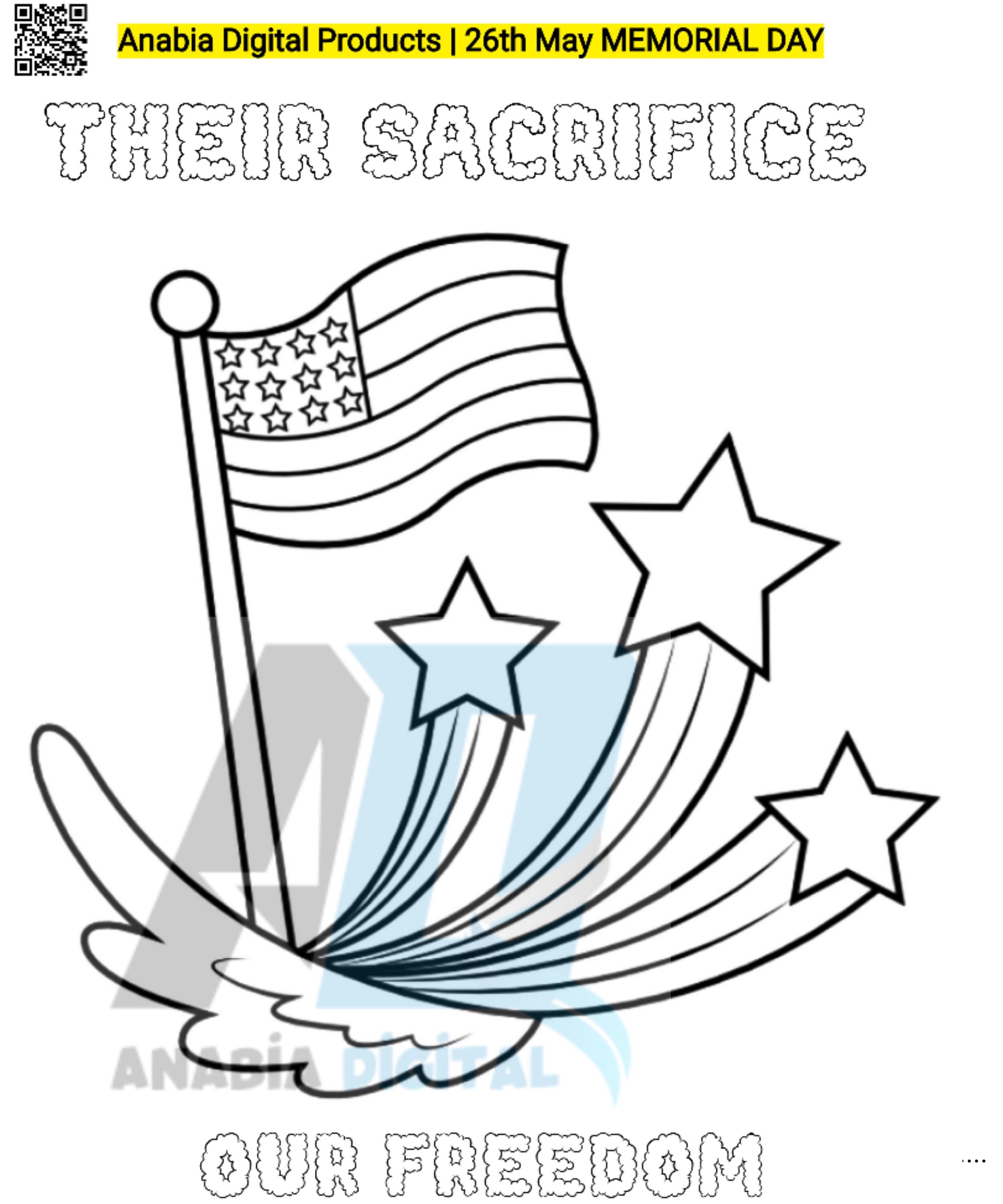 Memorial Day Coloring Page, Memorial Day Coloring Book, Memorial Day ...
