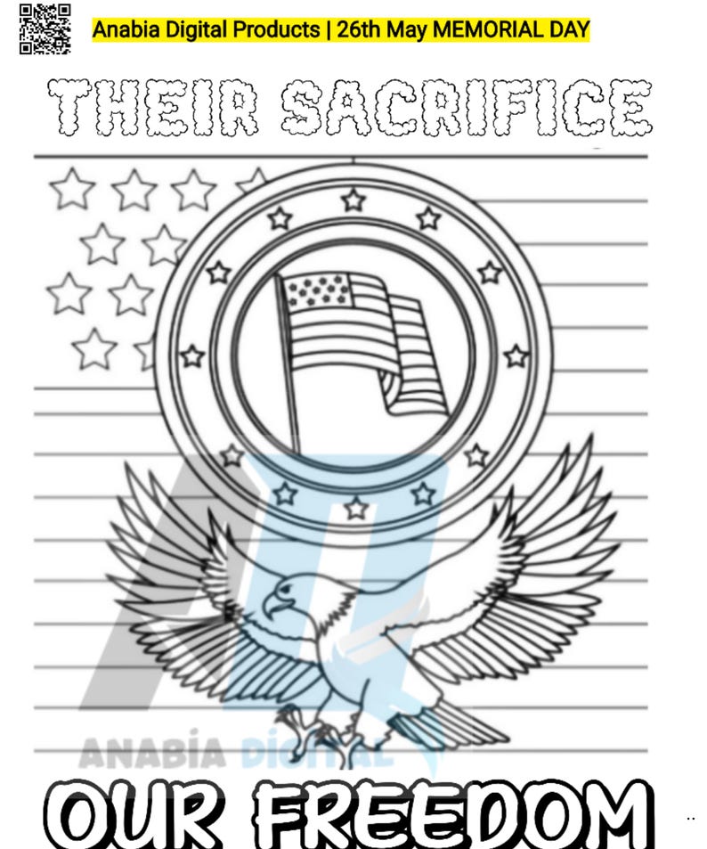 Memorial Day Coloring Page, Memorial Day Coloring Book, Memorial Day ...