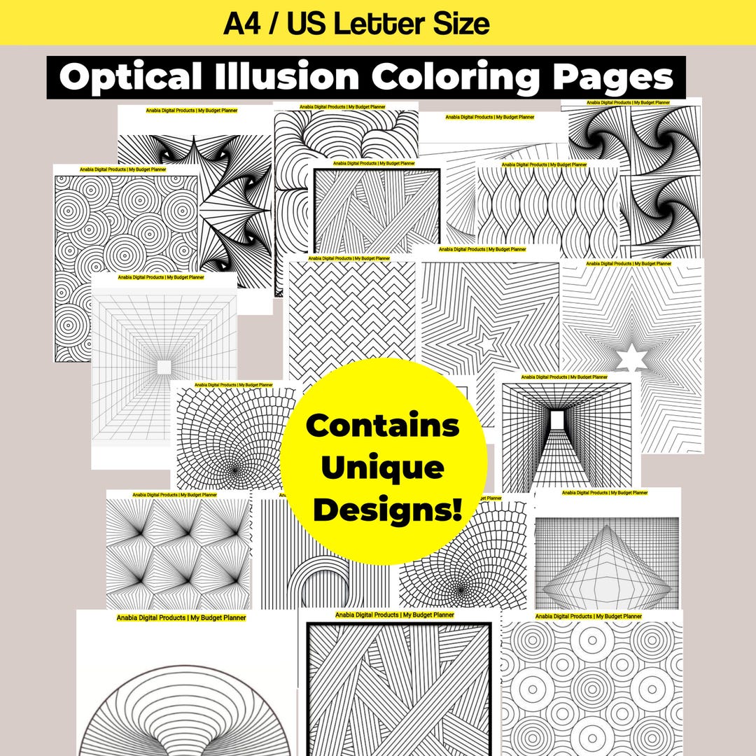 Optical Illusion PNG Bundle Geometric Patterns Hypnosis Spiral PNG Optical Illusion Clipart ...